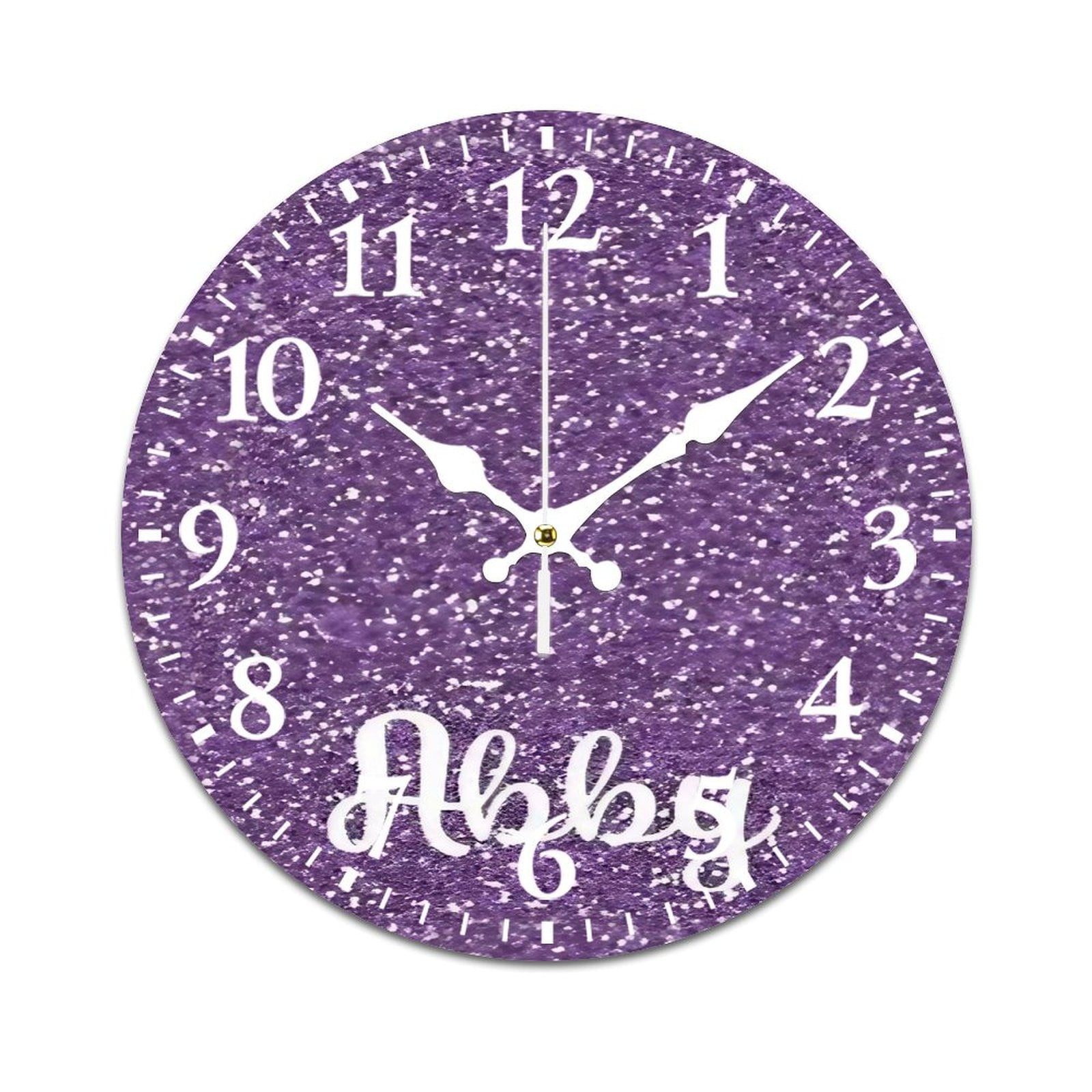 Dark Purple Glitter Wall Clock Modern Design Clocks Wall Hanging Home ...