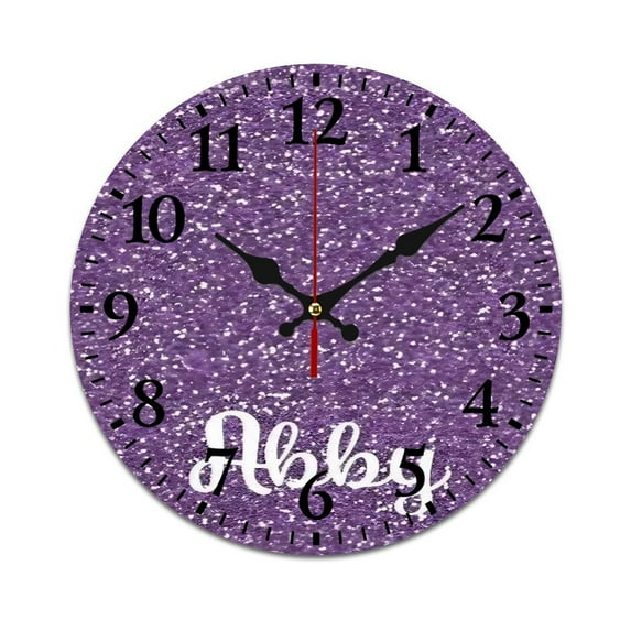 Dark Purple Glitter Wall Clock Modern Design Clocks Wall Hanging Home ...