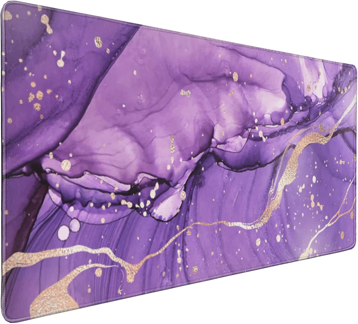 Dark Purple Gold Marble Mouse Pad 35.4 X 15.7 Inch XXL Abstract Art ...