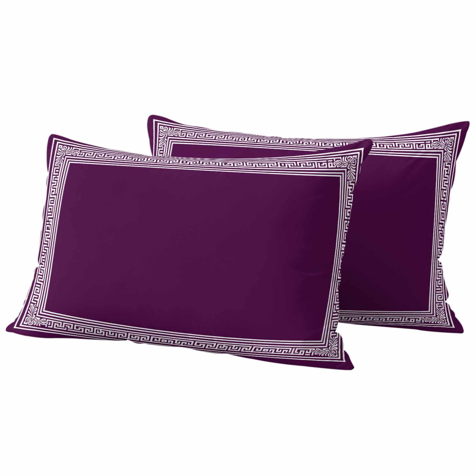 Dark Purple Greek Key Outdoor Waterproof Pillow Covers, Geometric ...