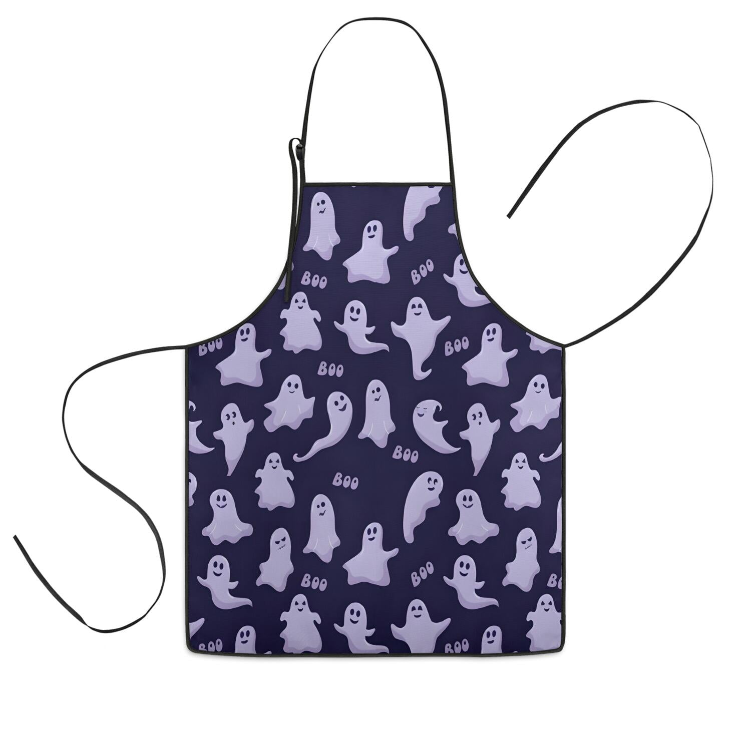 Dark Purple Halloween Ghosts with Boo Kids Aprons for Girls and Boys ...