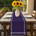 Dark Purple Monochrome Art Table Runner 90 Inch Long Minimalist Solid ...