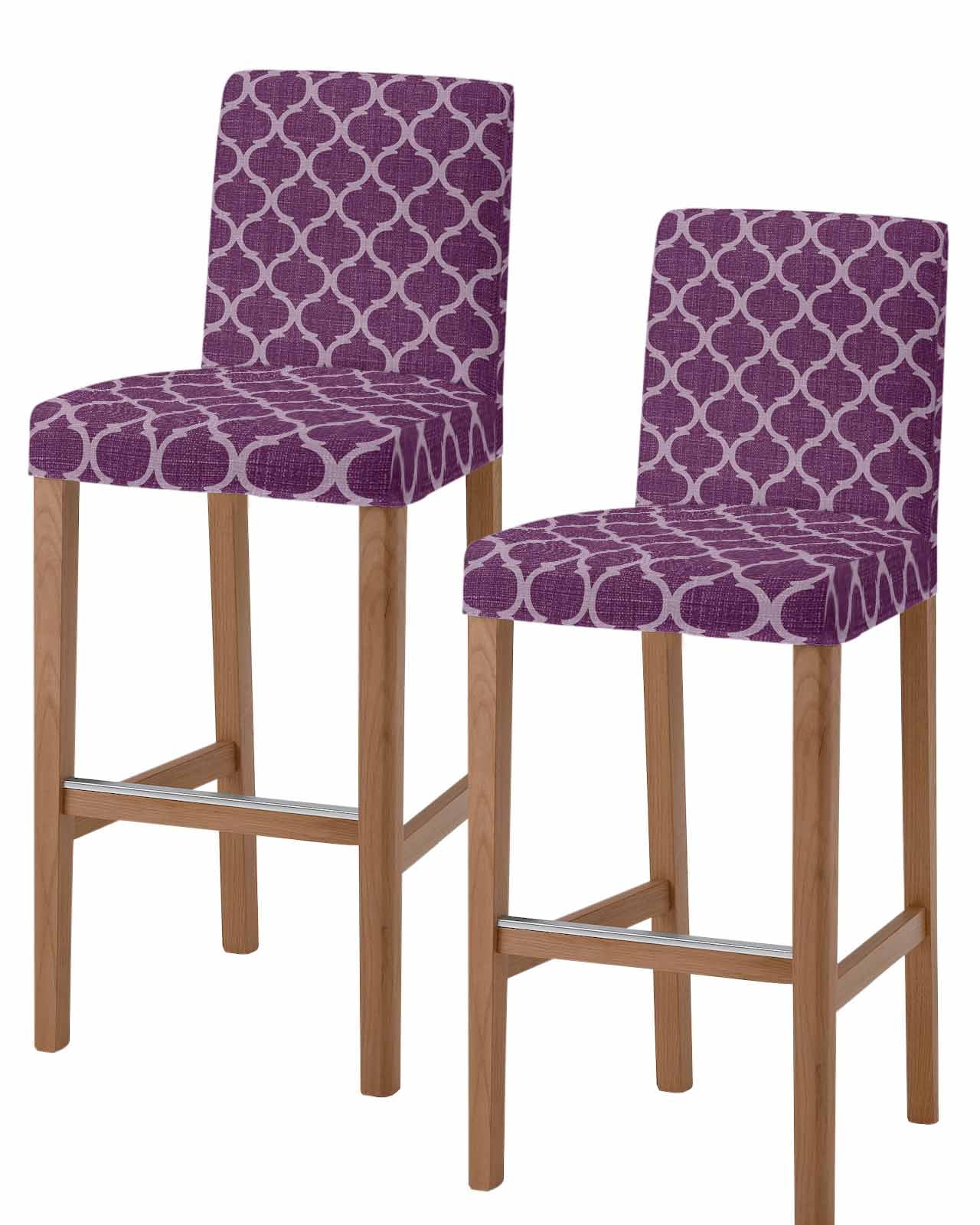 Dark Purple Moroccan Bar Stool Covers Set of 2, Country Abstract ...