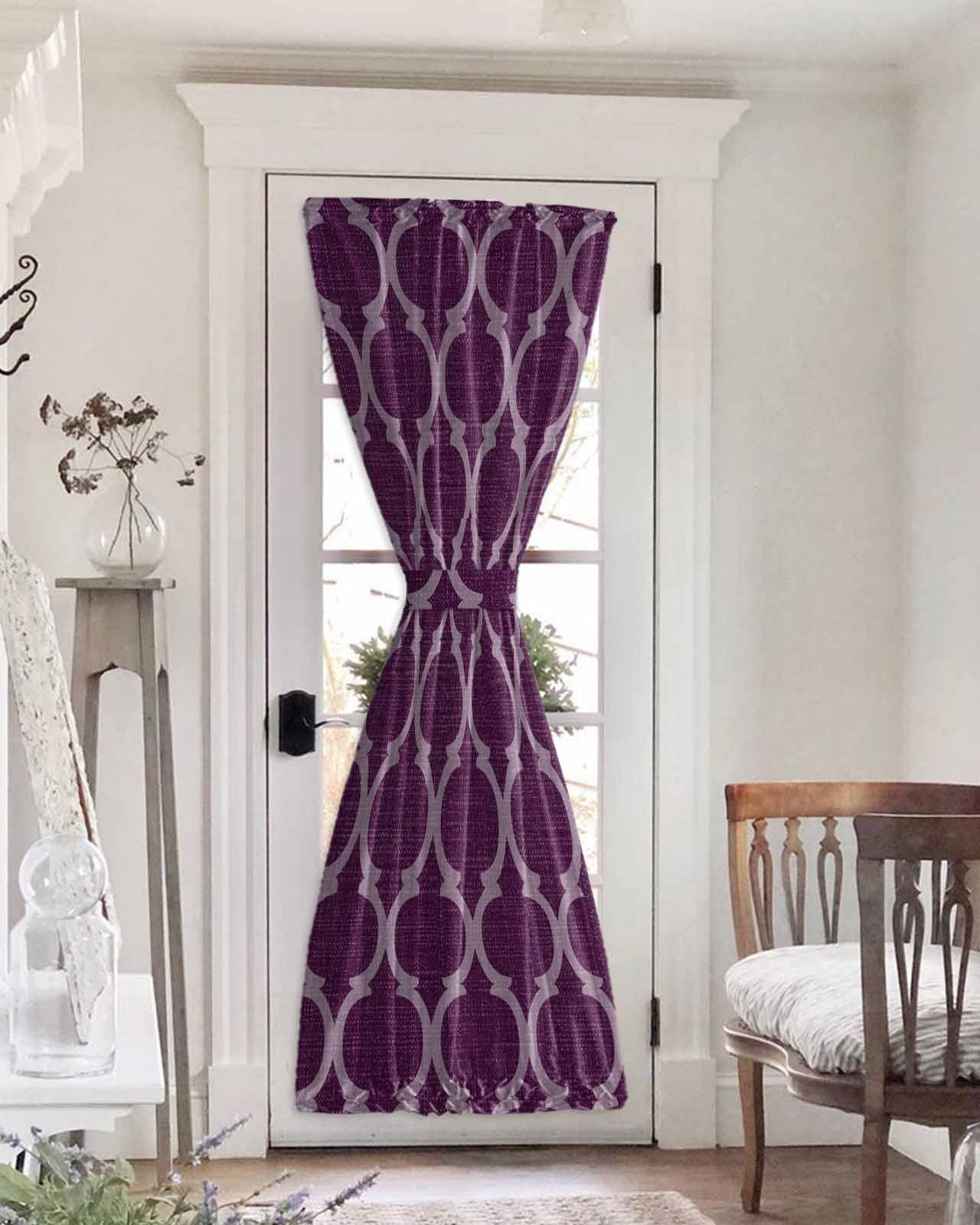 Dark Purple Moroccan Blackout Curtains, French Door Curtains for Door ...