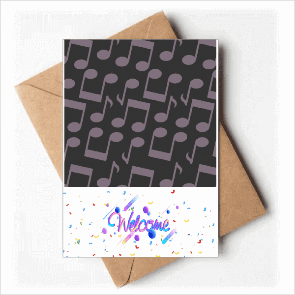 Dark Purple Music Notes Black Welcome Back Greeting Cards Envelopes ...