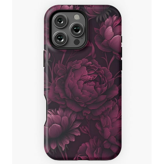 Dark Purple Peonies Floral M19643 Phone case for iPhone 11 to 16 Pro ...