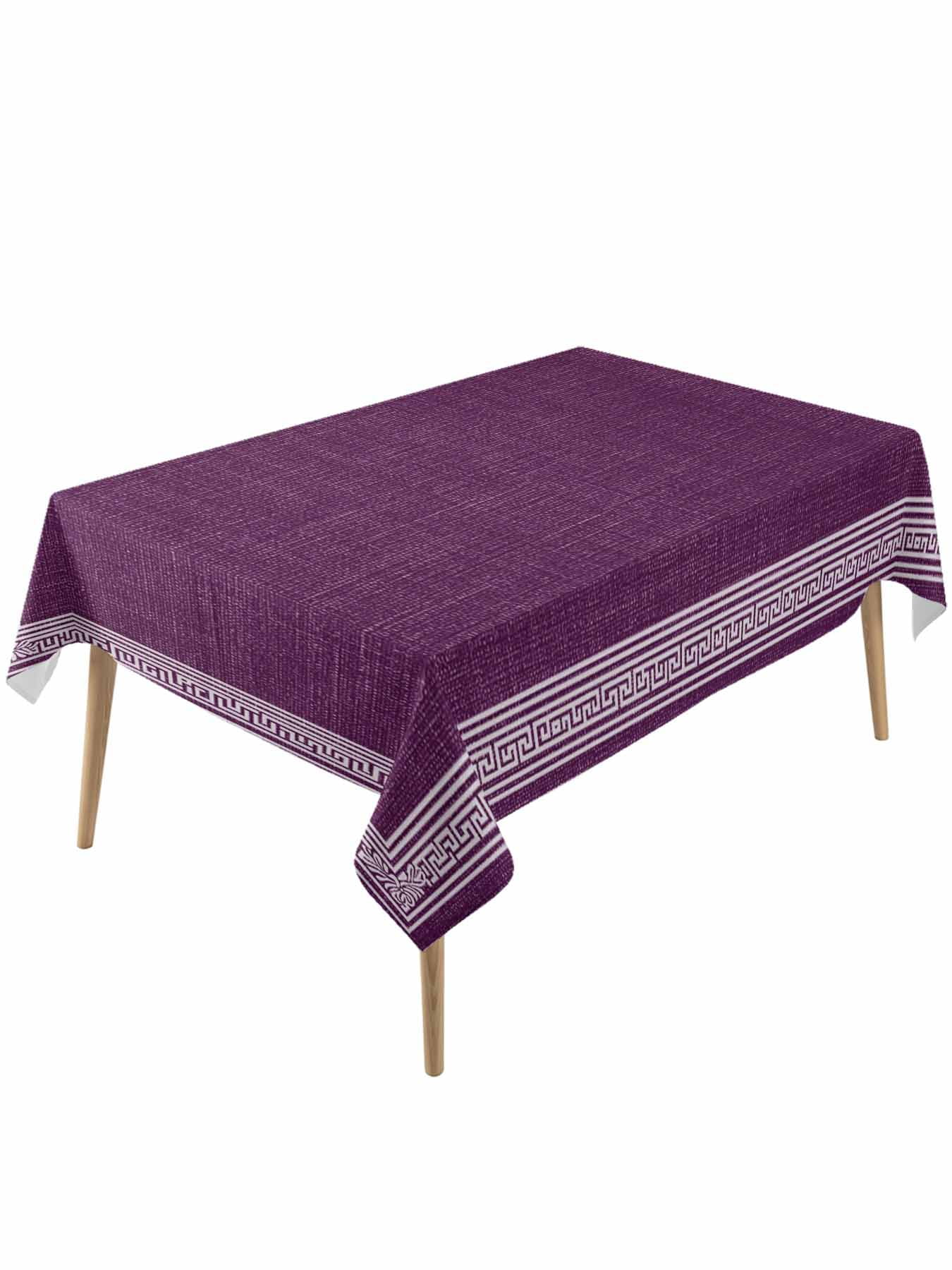 Dark Purple Retro Greek Key Table Cloth, Geometric Greece Ancient ...