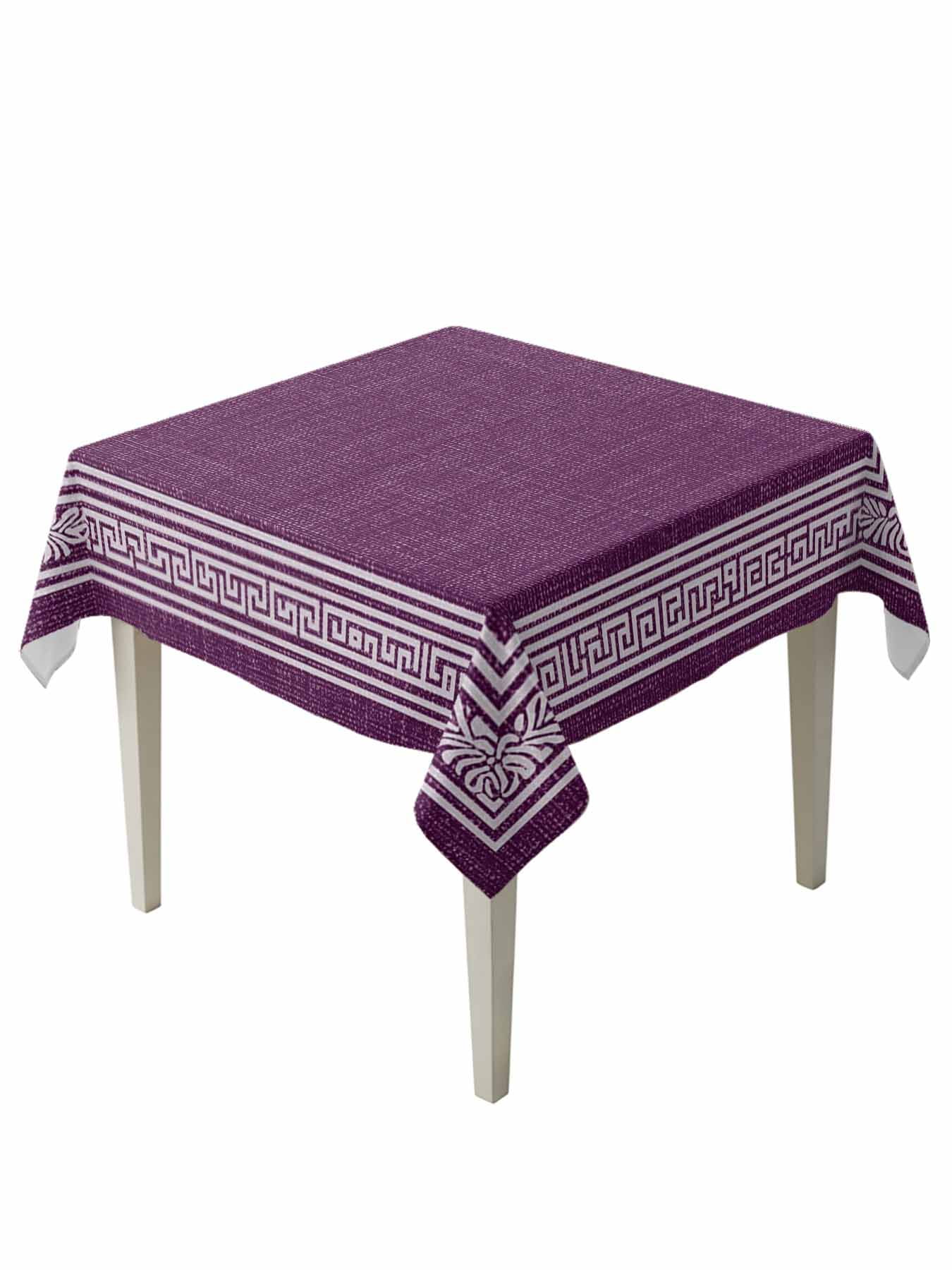 Dark Purple Retro Greek Key Table Cloth, Geometric Greece Ancient ...