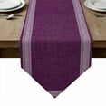 Dark Purple Retro Greek Key Table Runner Linen Burlap Table Runner 72 ...