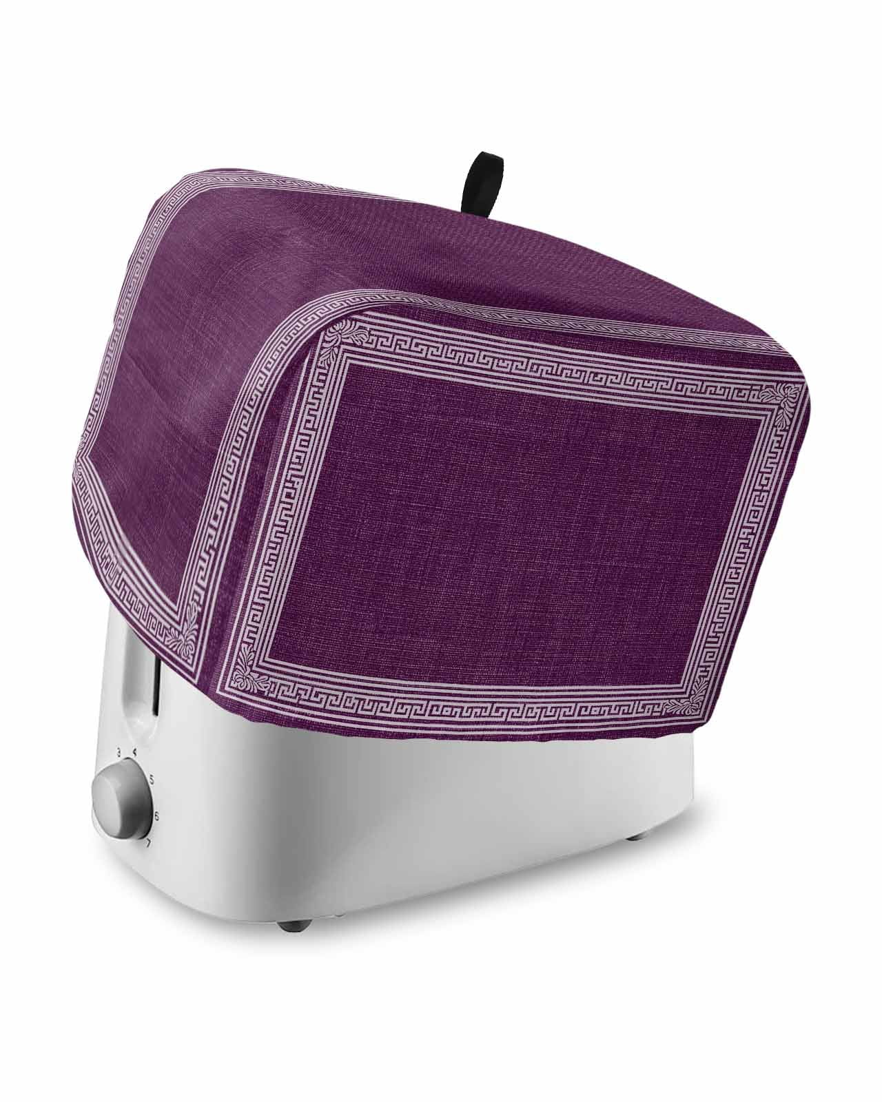 Dark Purple Retro Greek Key Toaster Cover 2 Slice, Small Kitchen ...