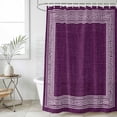 Dark Purple Retro Greek Key Waterproof Fabric Shower Curtain,Geometric ...
