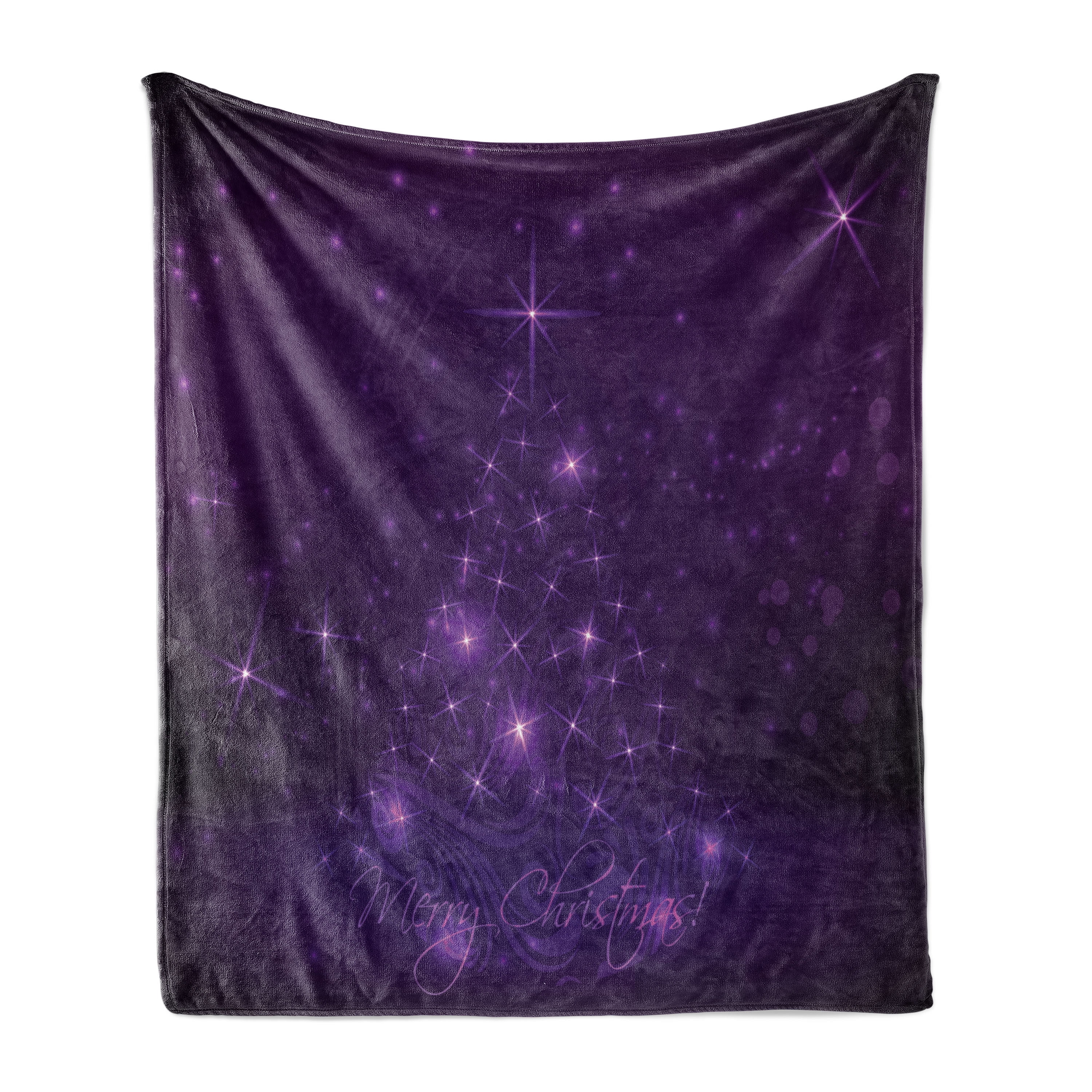 Dark Purple Soft Flannel Fleece Throw Blanket, Merry Christmas ...