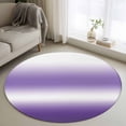 Dark Purple and White Gradient 3FT Round Area Rugs Minimalist Lavender ...
