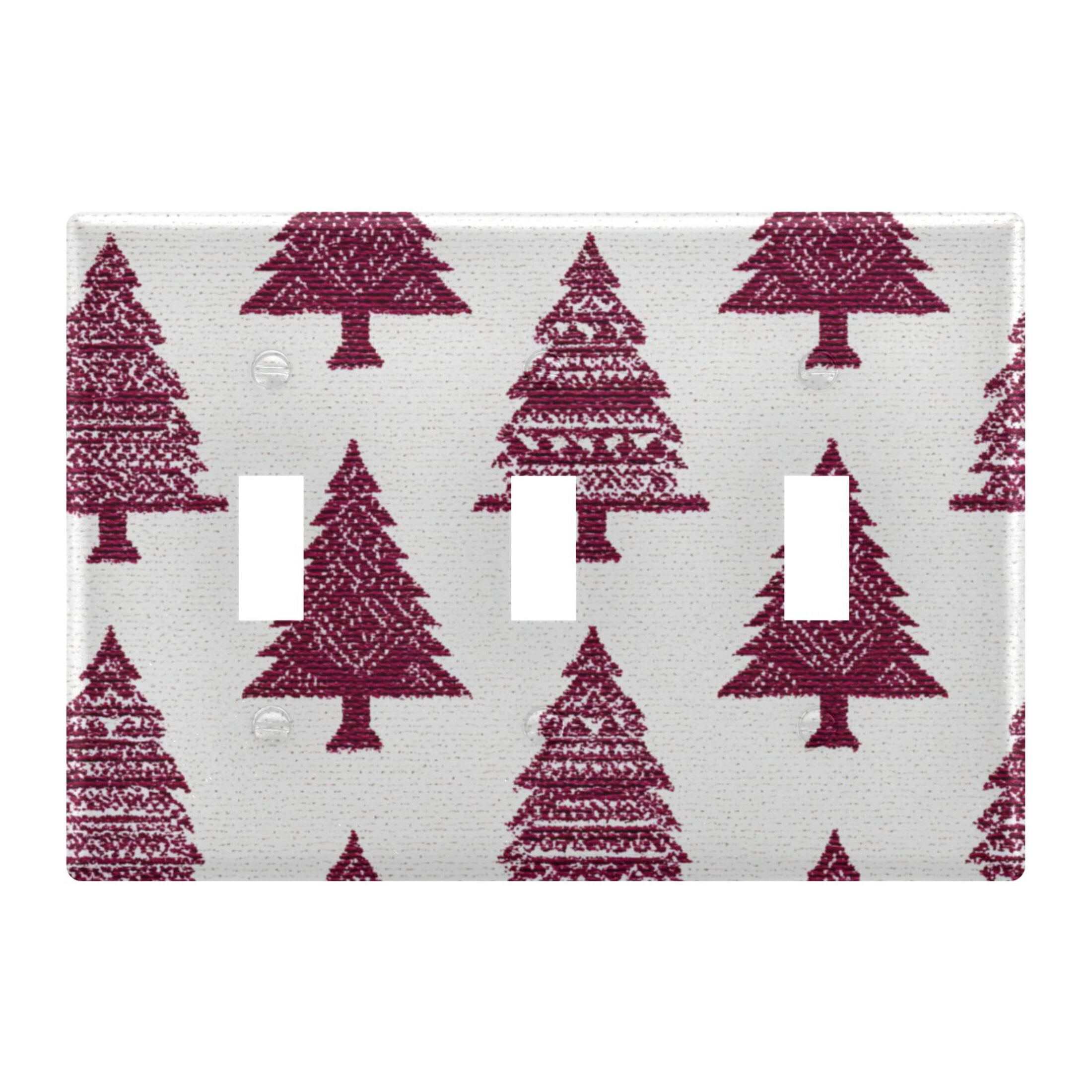 Dark Red Christmas Trees Light Switch Cover Electrical Outlet Cover ...