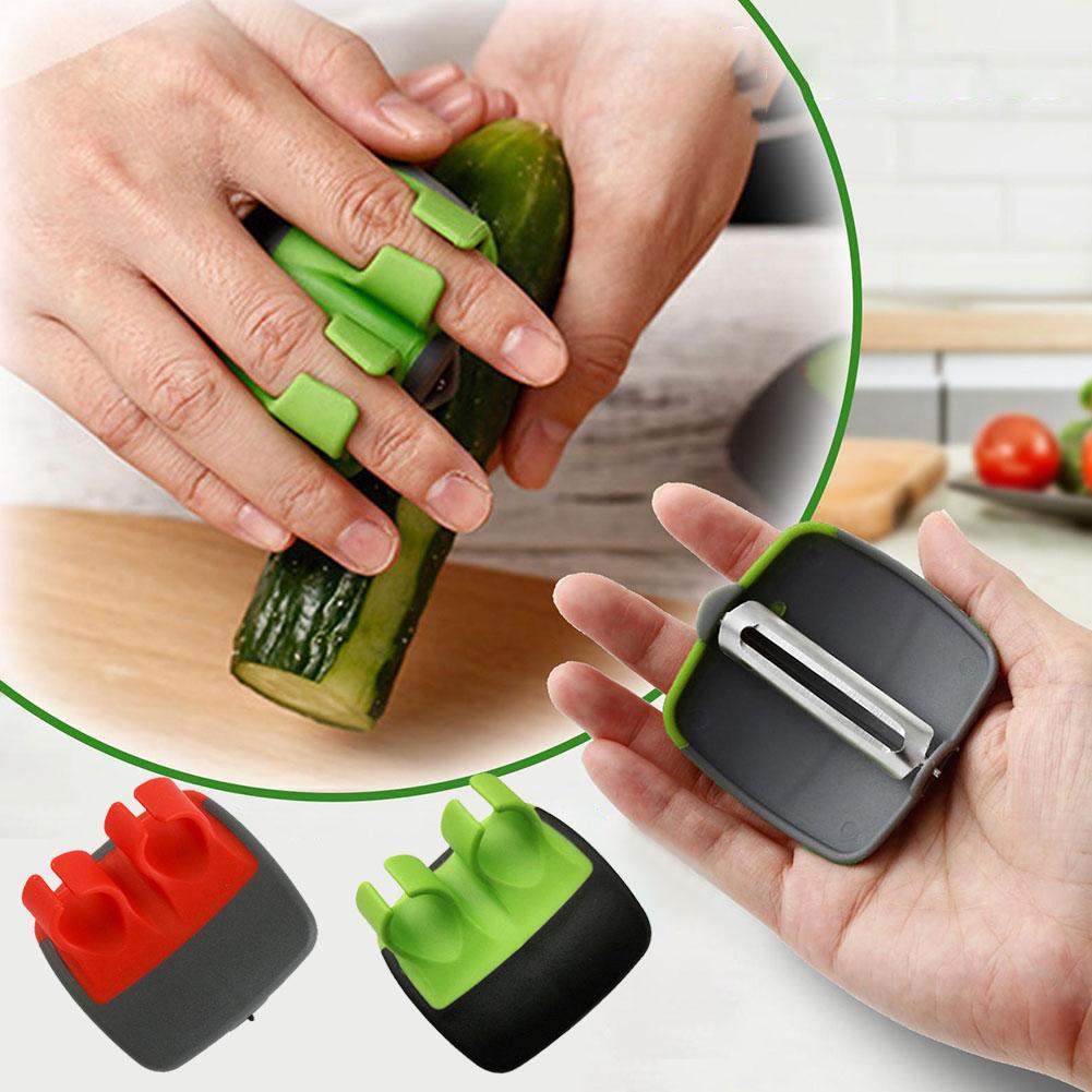 Dark Red + Dark Gray Peeling Knife Stainless Steel Finger Melon Planer ...