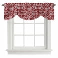 Dark Red Flower Tie Up Valances Curtain, Pastoral White Plant Petal ...