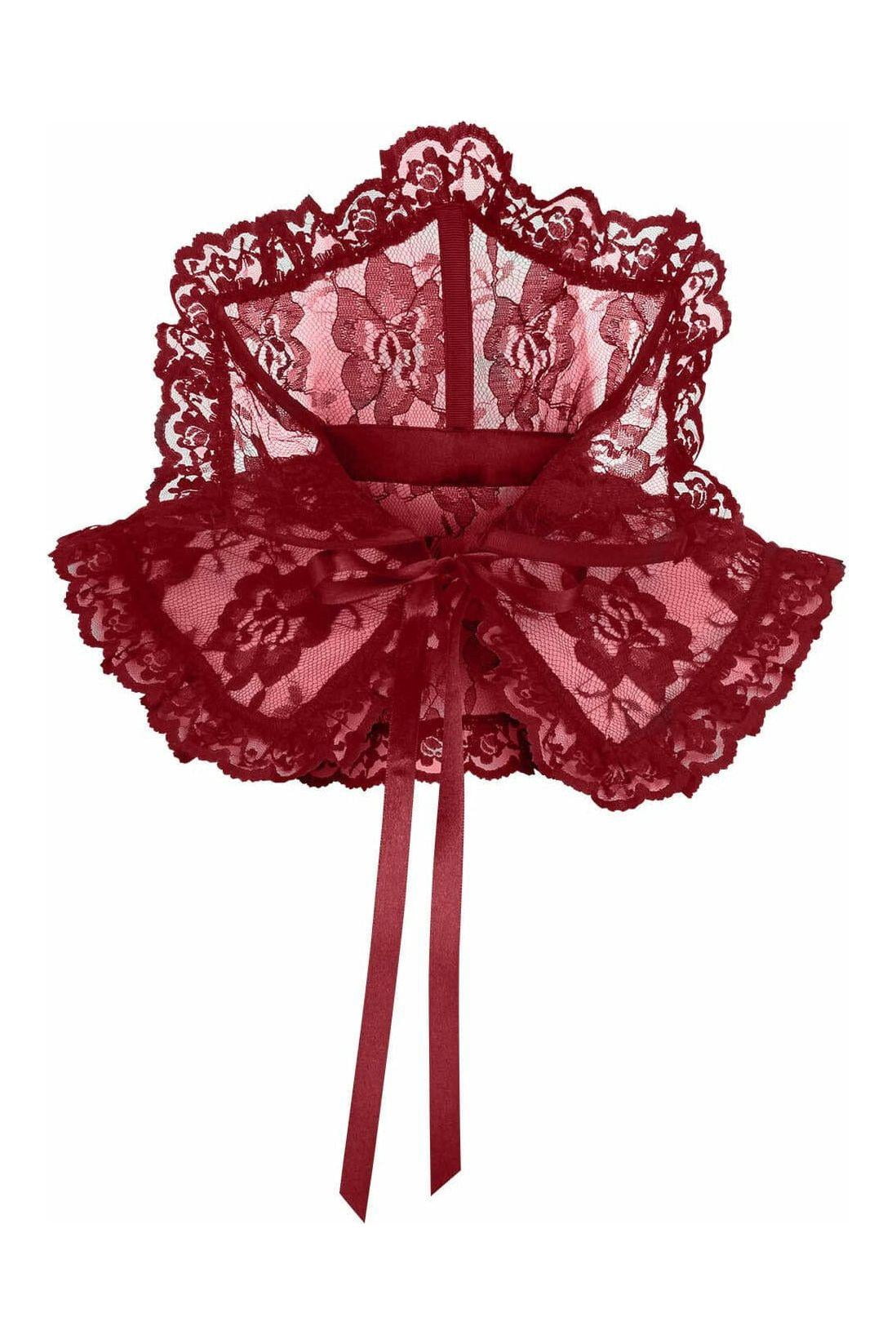 Dark Red Lace Neck Collar - Walmart.com