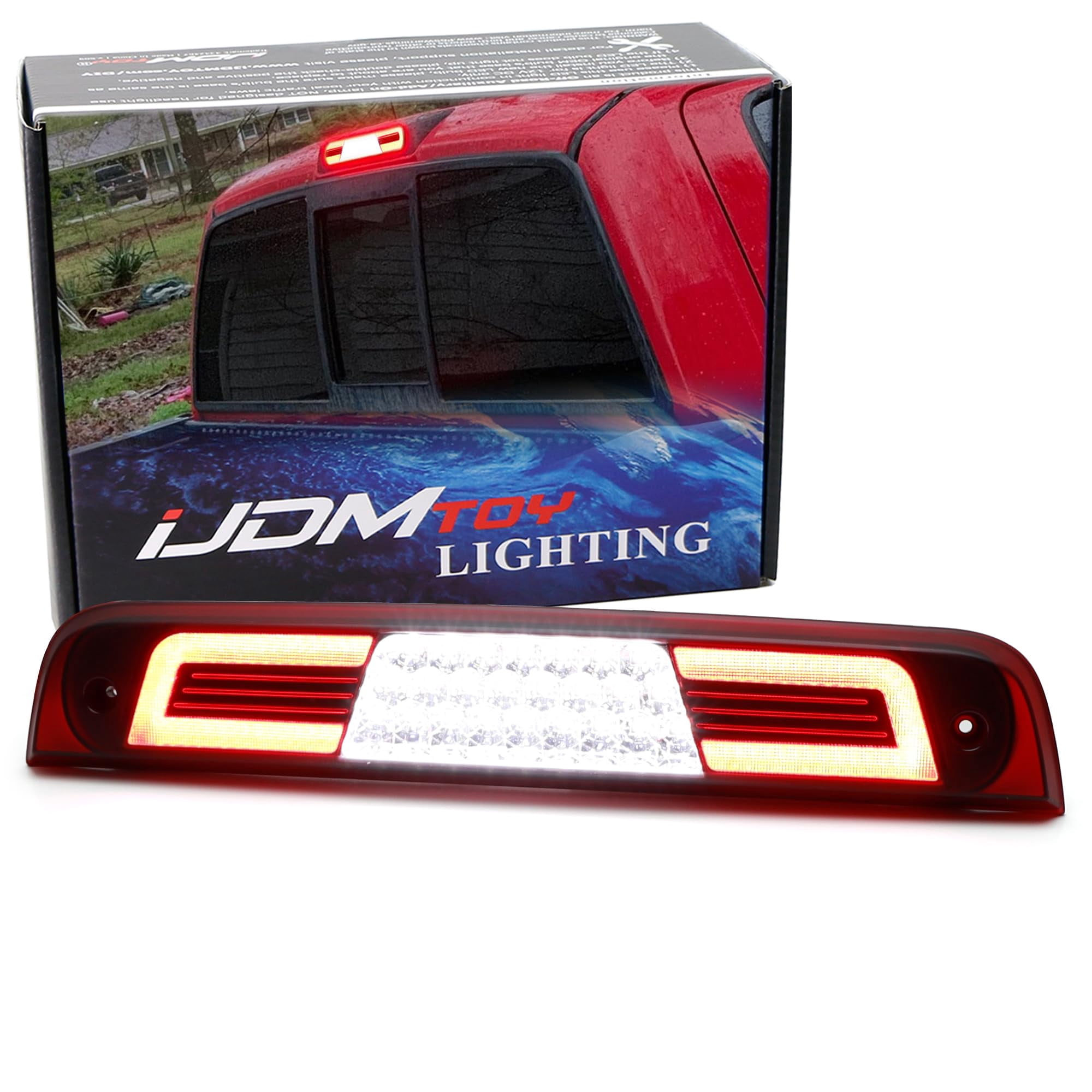 Dark Red Lens C-Shape Ring Full LED High Mount Third Brake/Clearance ...
