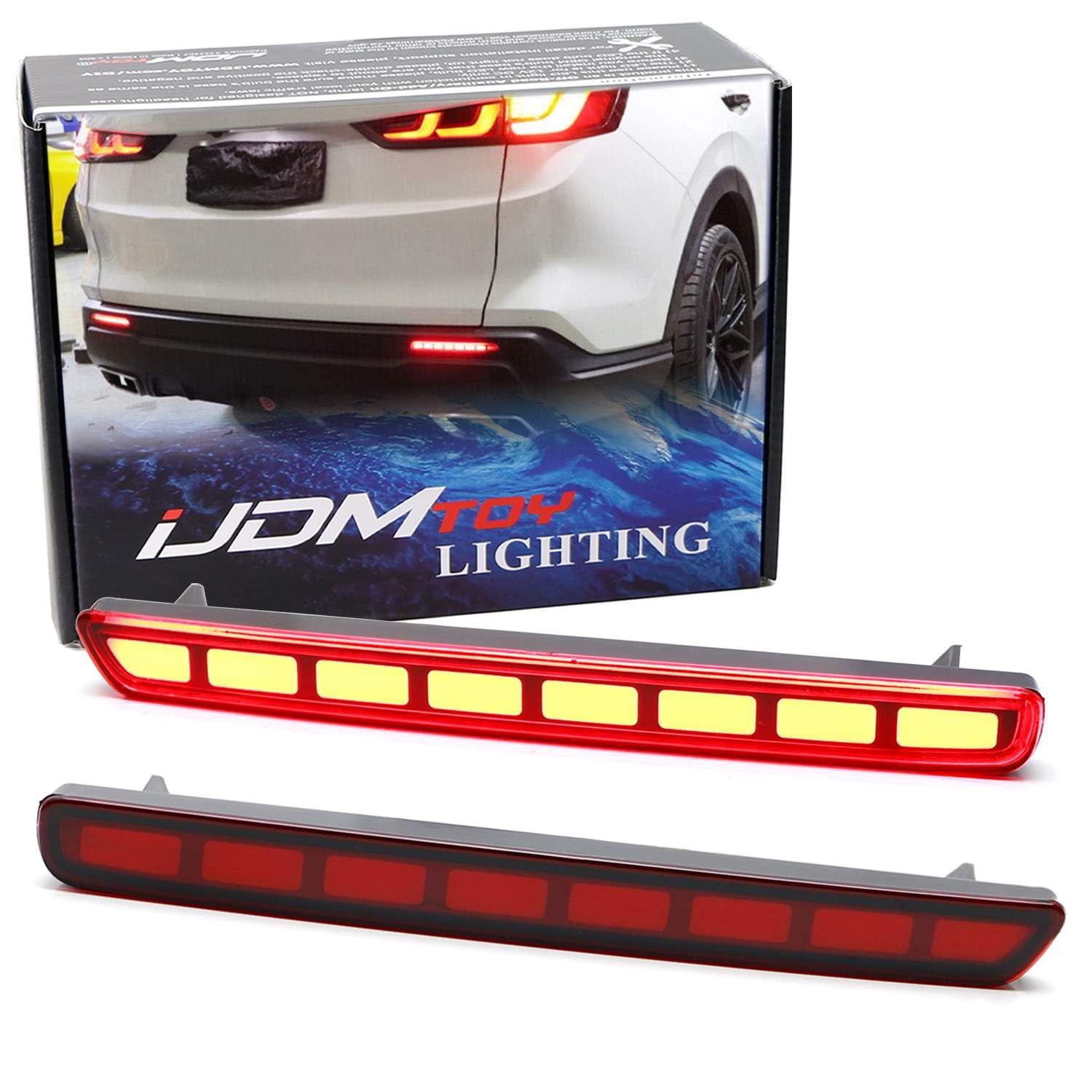 Dark Red Lens Full LED Lower Bumper Reflector Lights For 2023-up Honda ...