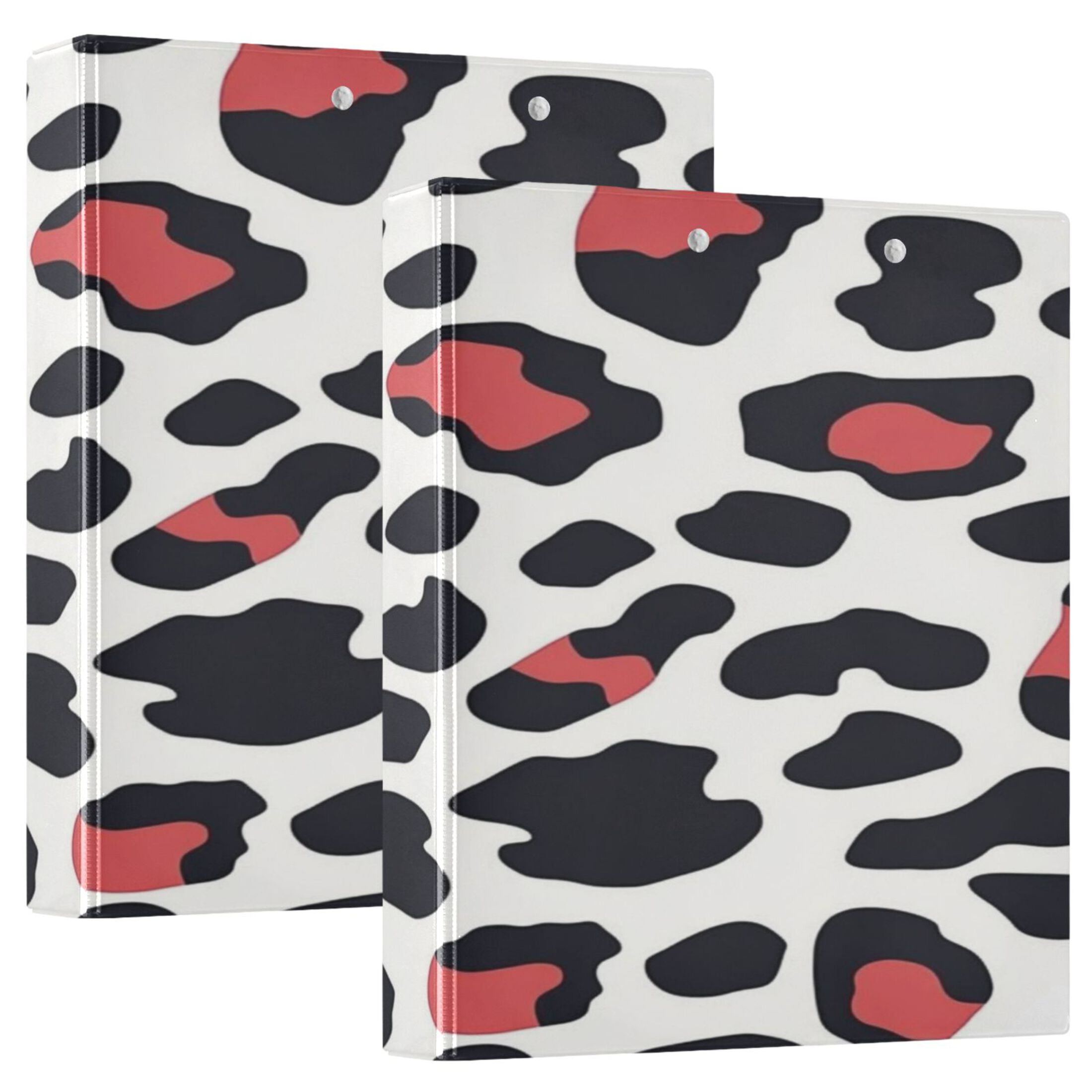 Dark Red Leopard Print 3 Ring Hardcover Binders 1.5in Round Rings for ...