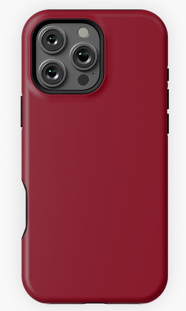 Dark Red Minimalist Solid Color Phone Case for iPhone 16 15 14 13 12 11 ...