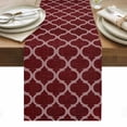 Dark Red Plaid Cotton Linen Table Runner Retro Country Moroccan ...