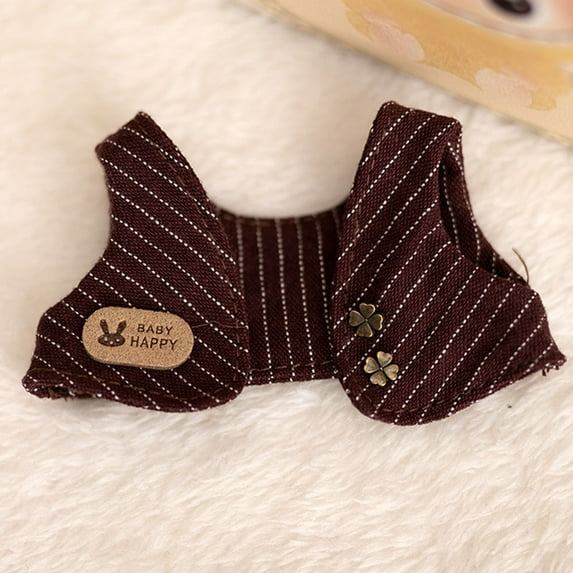 Dark Red Striped Plush Toy Doll Jacket Vest Old Money Style Pendant ...