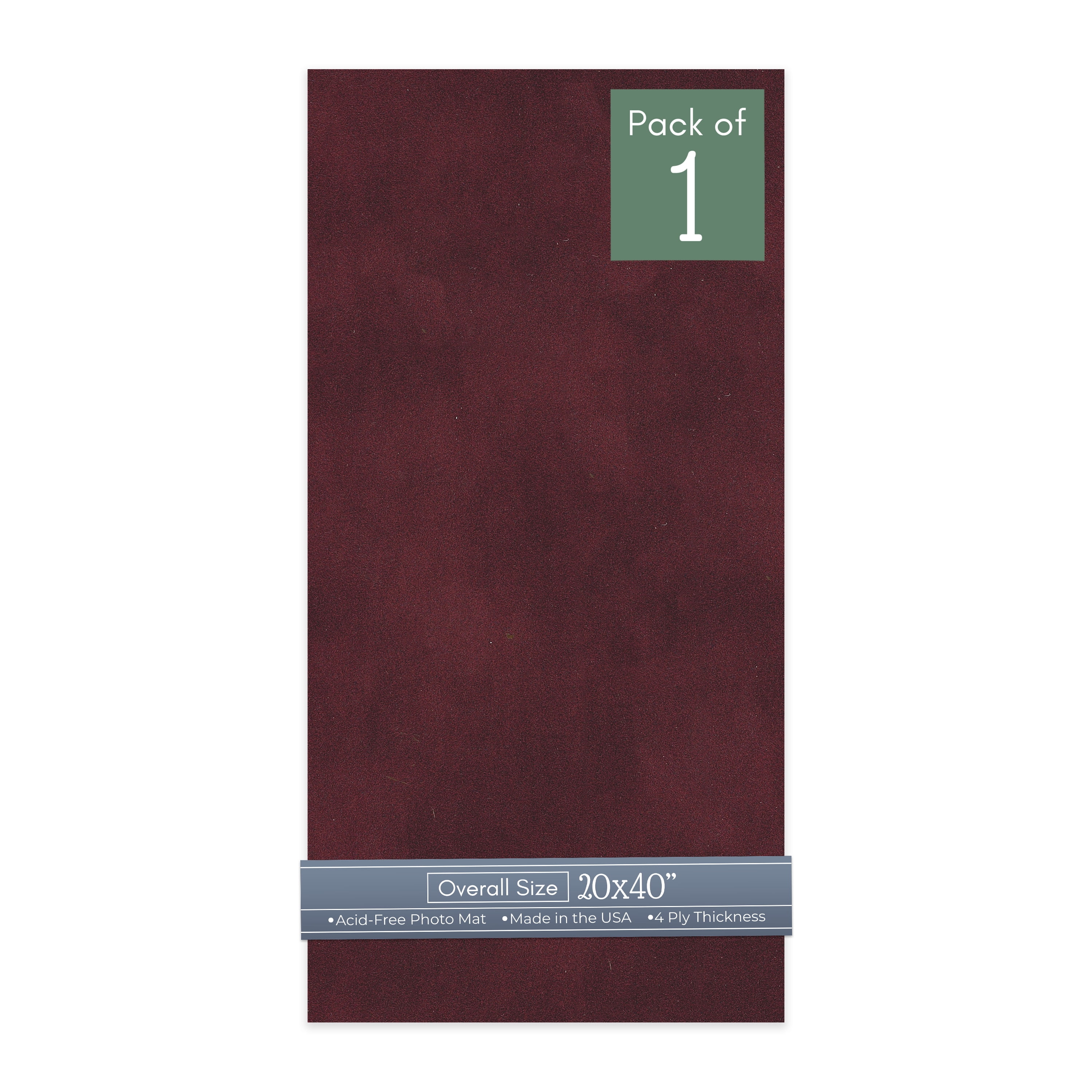 Dark Red Suede 20x40 Uncut Art Mat Board - No Opening - 1 Mat - Walmart.com