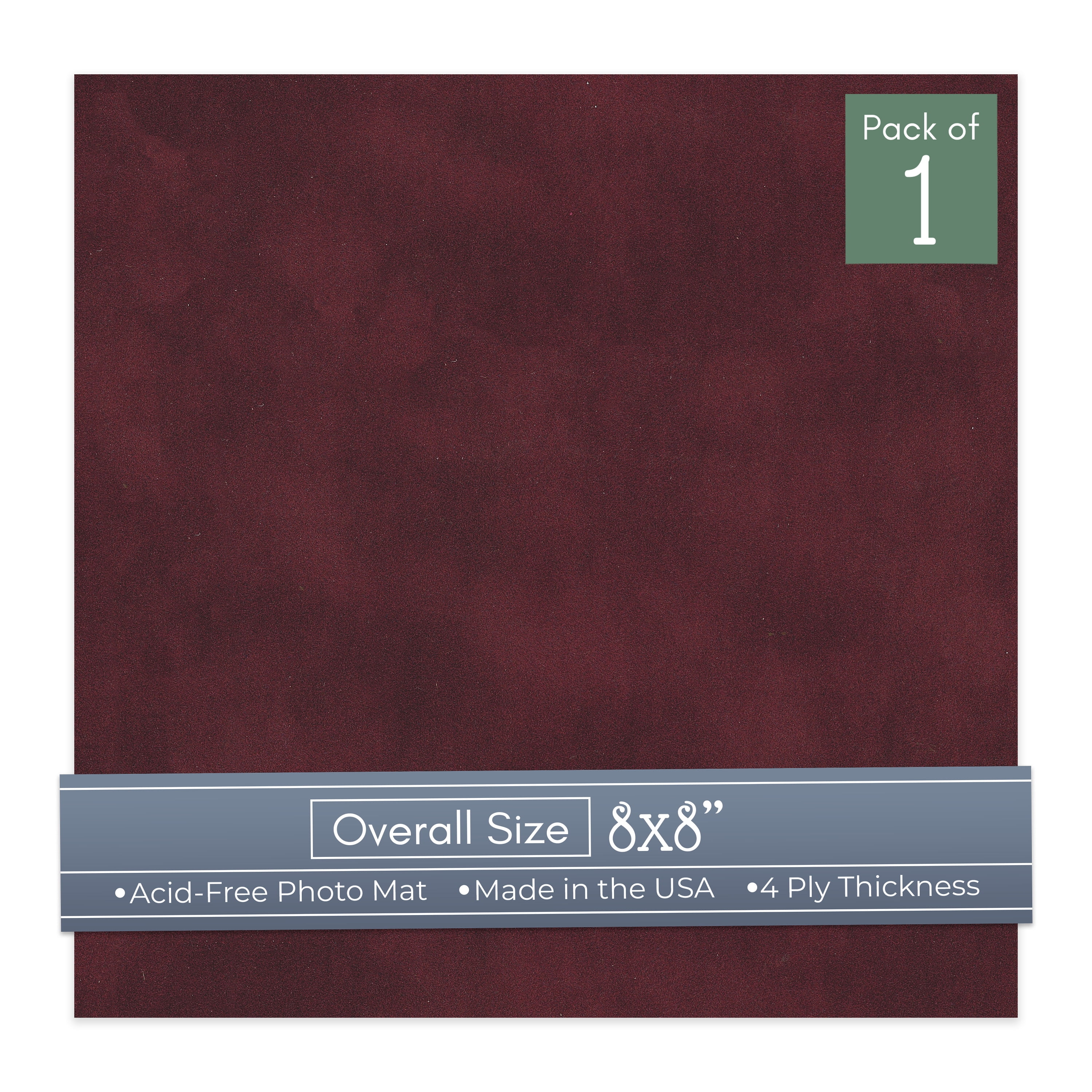 Dark Red Suede 8x8 Uncut Art Mat Board - No Opening - 1 Mat - Walmart.com