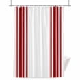 Dark Red and White Striped Shower Curtain, Modern Minimalist Vertical ...