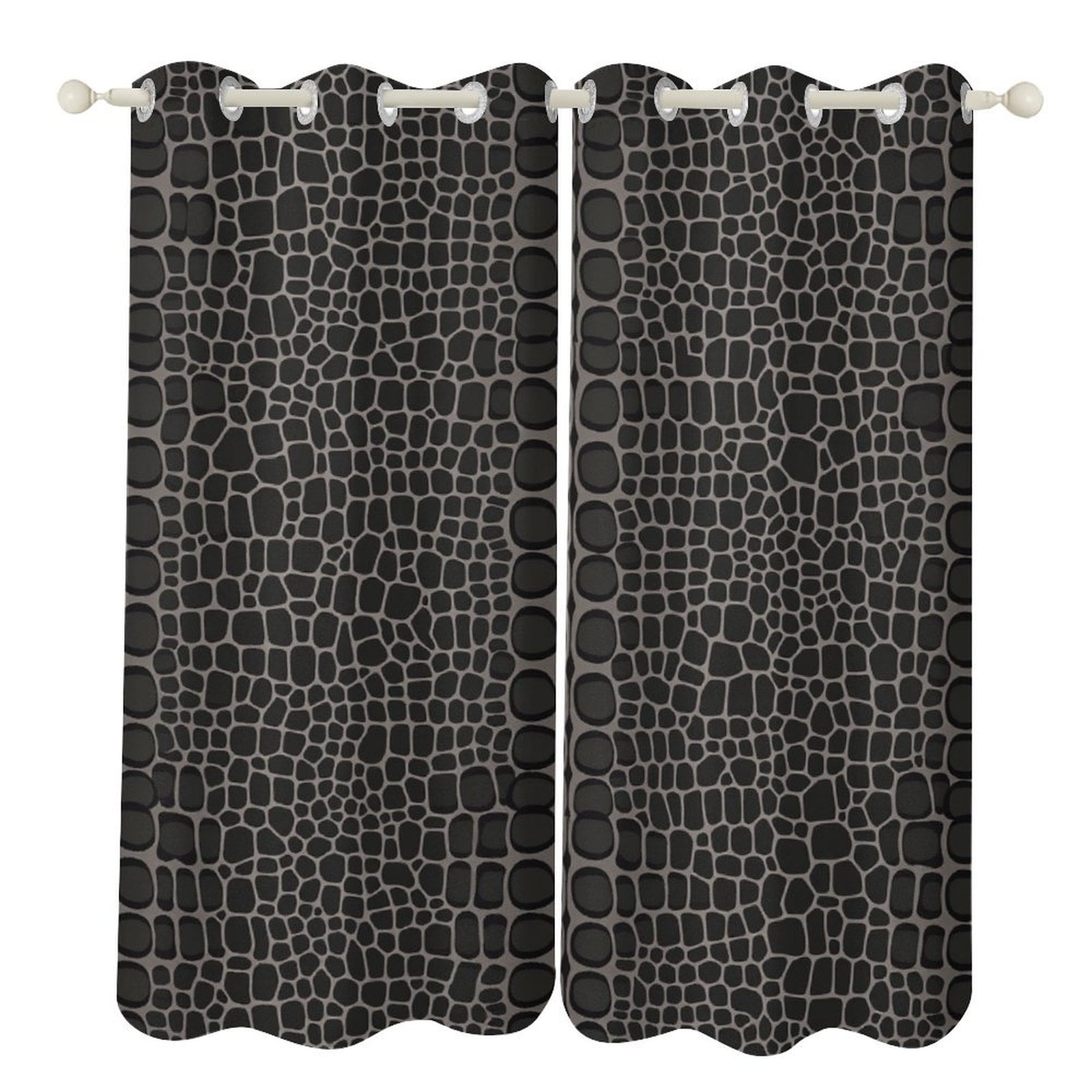 Dark Reptile Skin Texture Curtains Outdoor Decor Curtain Panels With ...