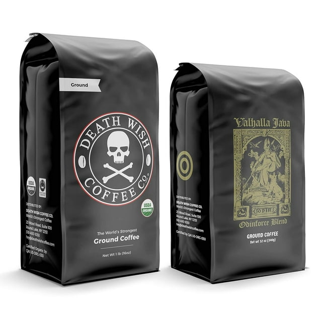 Dark Roast Grounds 16 Oz & Valhalla Java Dark Ground Coffee 12 Oz ...