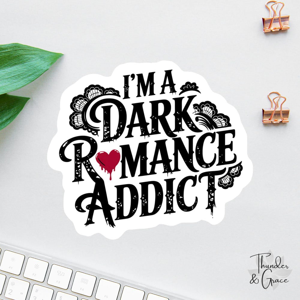 Dark Romance Addict Stickers, Bookish Sticker, Book Lover Sticker ...
