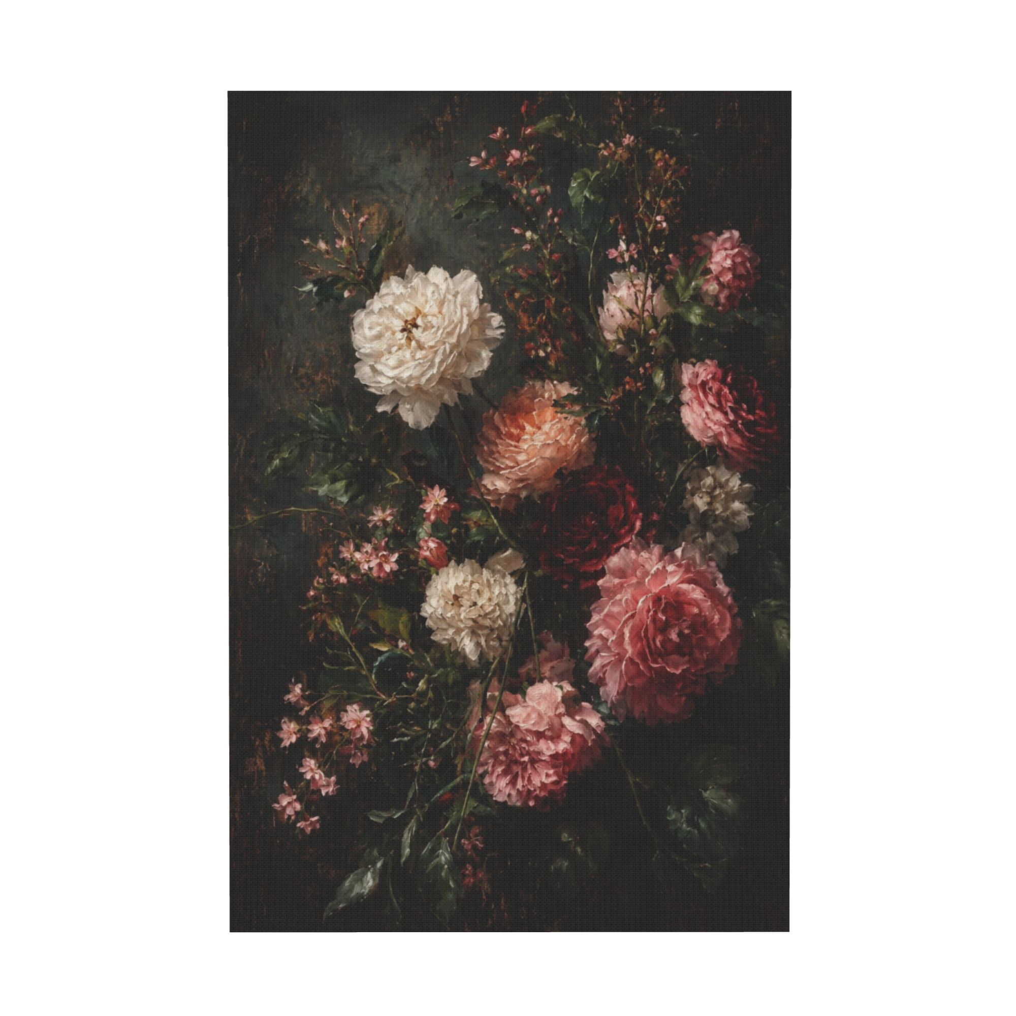 Dark Romantic Floral Canvas Wall Art Vintage Botanical Moody Flower ...
