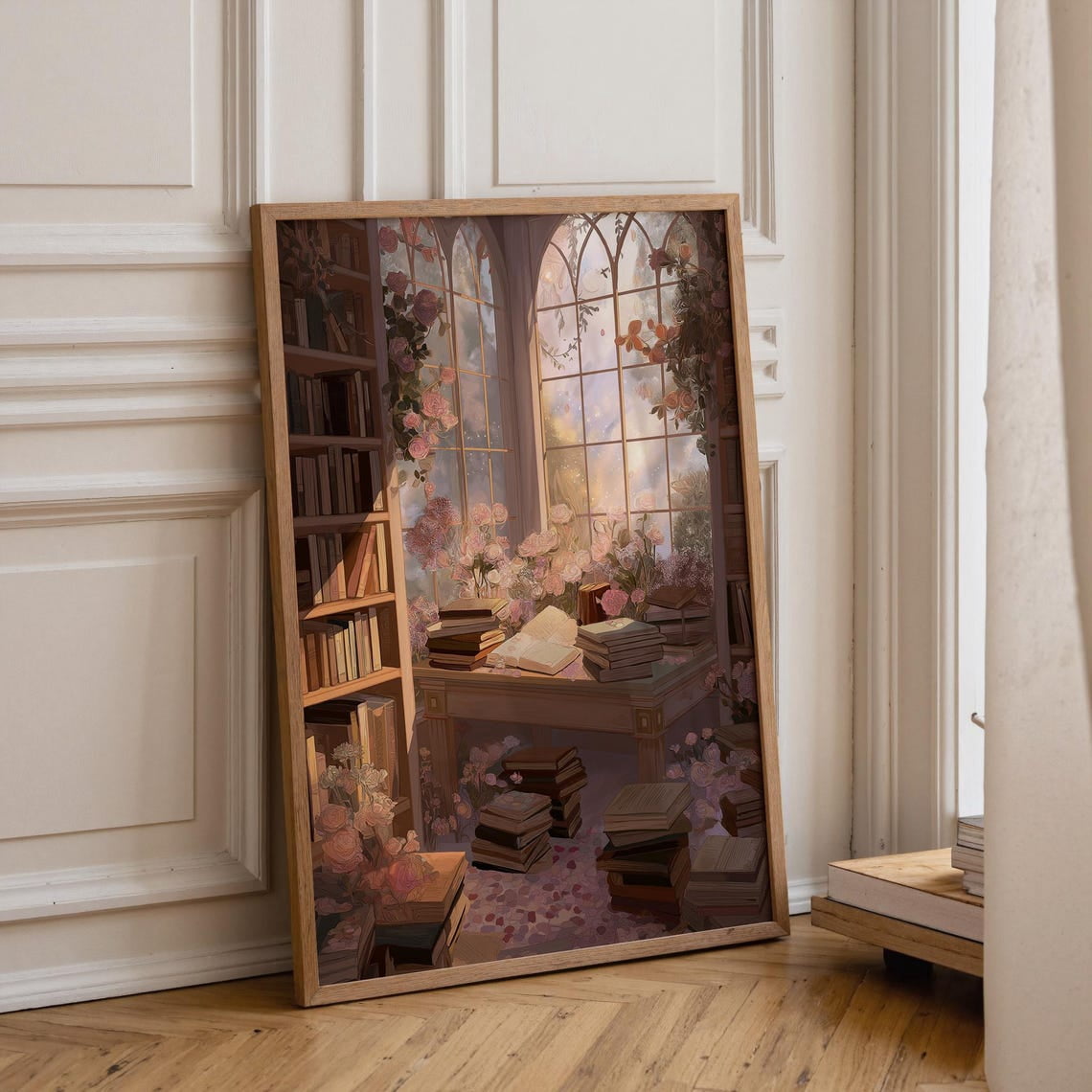 Dark Romantic Library Floral Book Room Gothic Academia Décor Moody ...