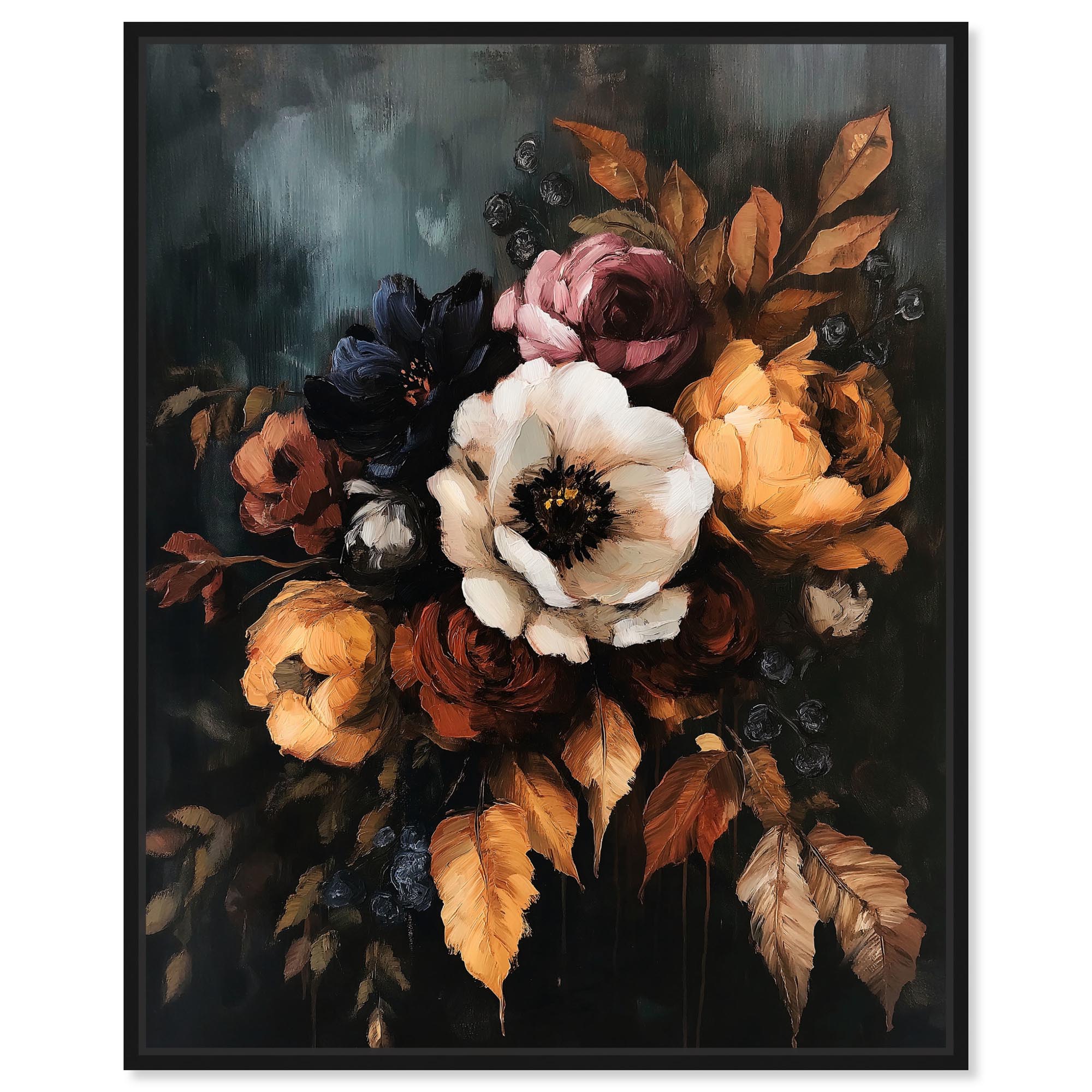 Dark Roses Beauty II Canvas Gothic Art Prints by Art Remedy, Black ...