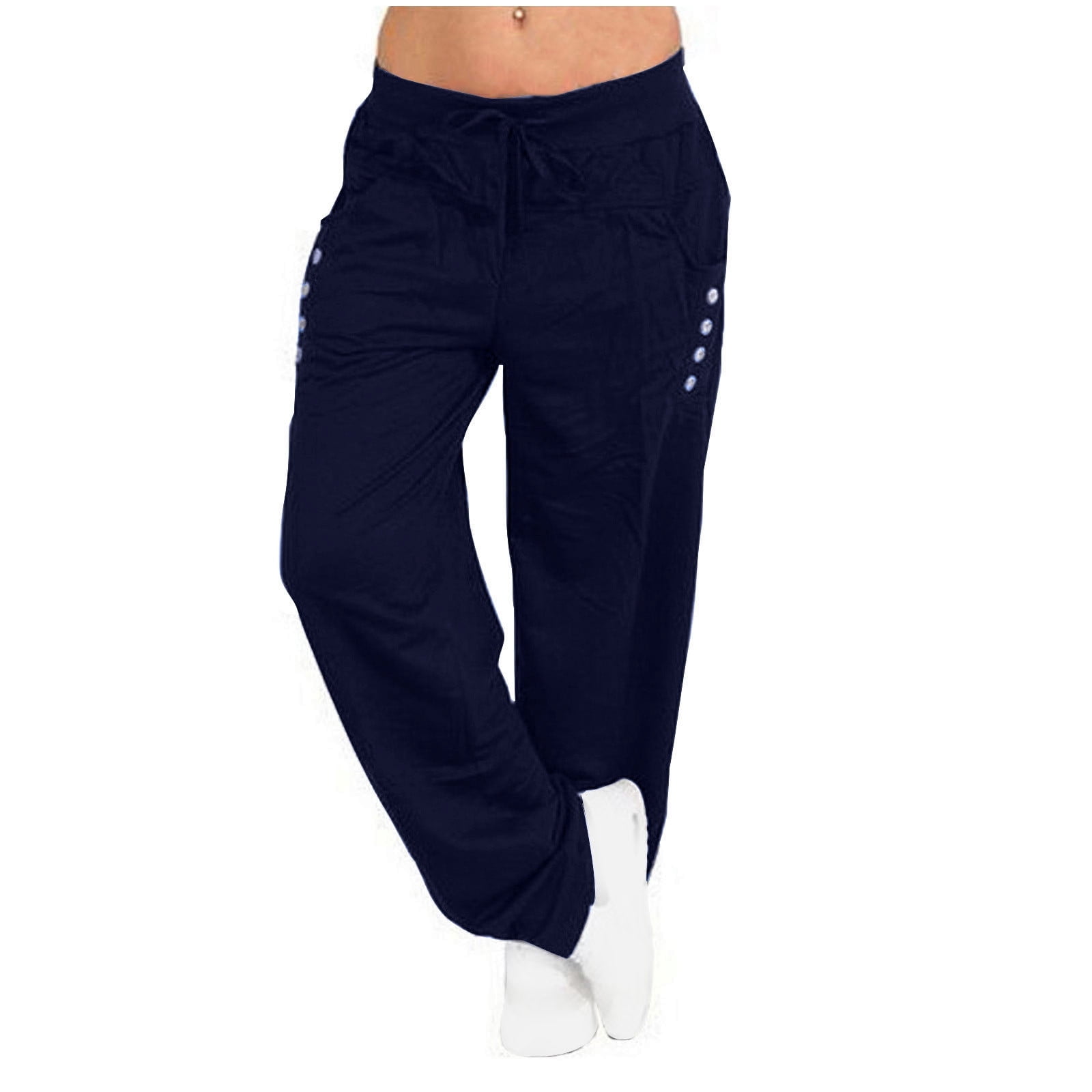 Dark Royal Blue Loose Fit Trousers Pants for Women Winter Fall Track ...