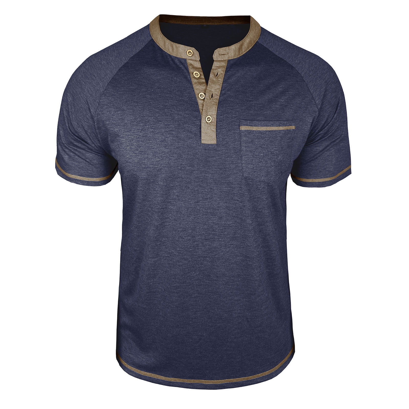 Dark Royal Blue Man Crochet Cable Knit Plain Patchwork Tshirts Color ...