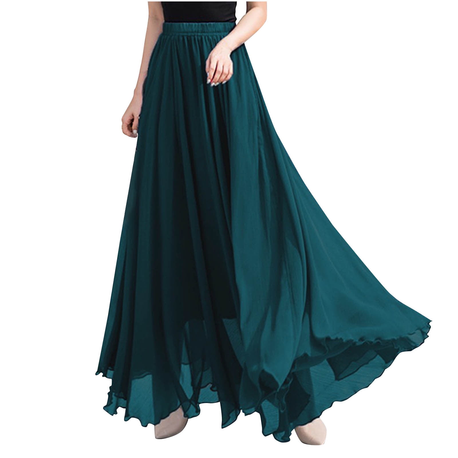 Dark Royal Blue for Women Spandex Chiffon Maxi Long Loose Fit Beach ...