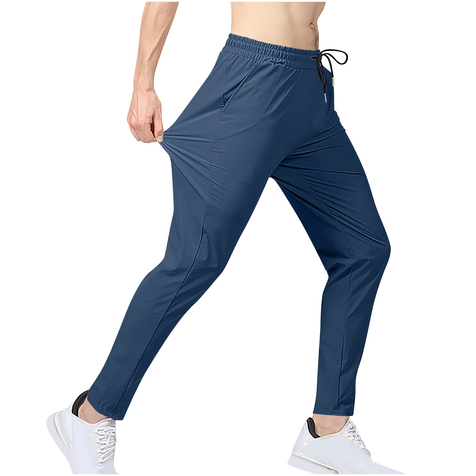 Dark Royal Blue Workout Gym Casual Running Pants for Mens Summer Fall ...