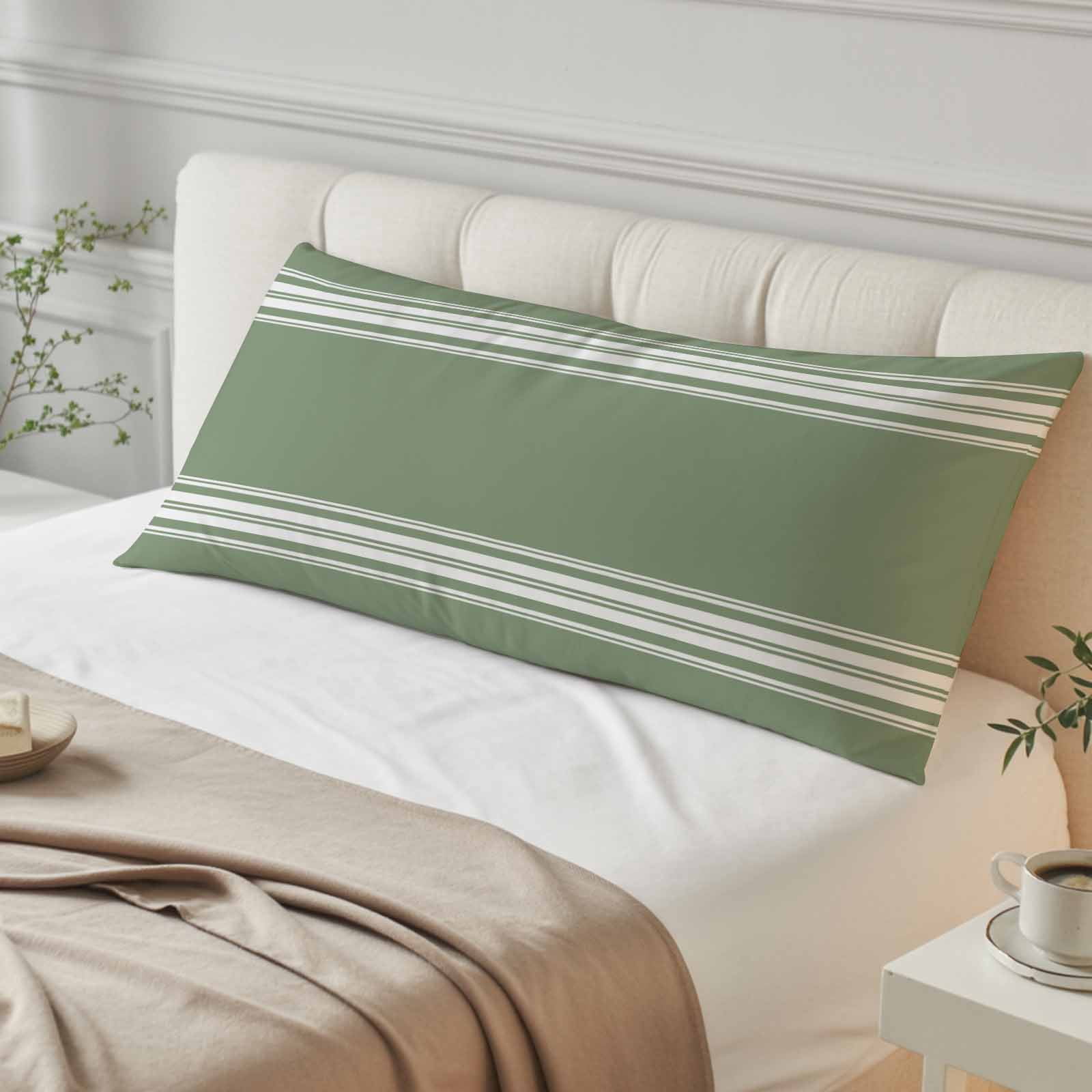 Dark Sage Green Body Pillow Cover, Pillowcase Protectors with Zipper ...