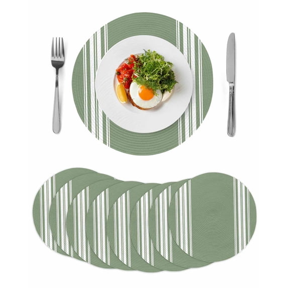 Dark Sage Green Round Placemats Set of 8 for Dinning Tables,Heat-proof ...