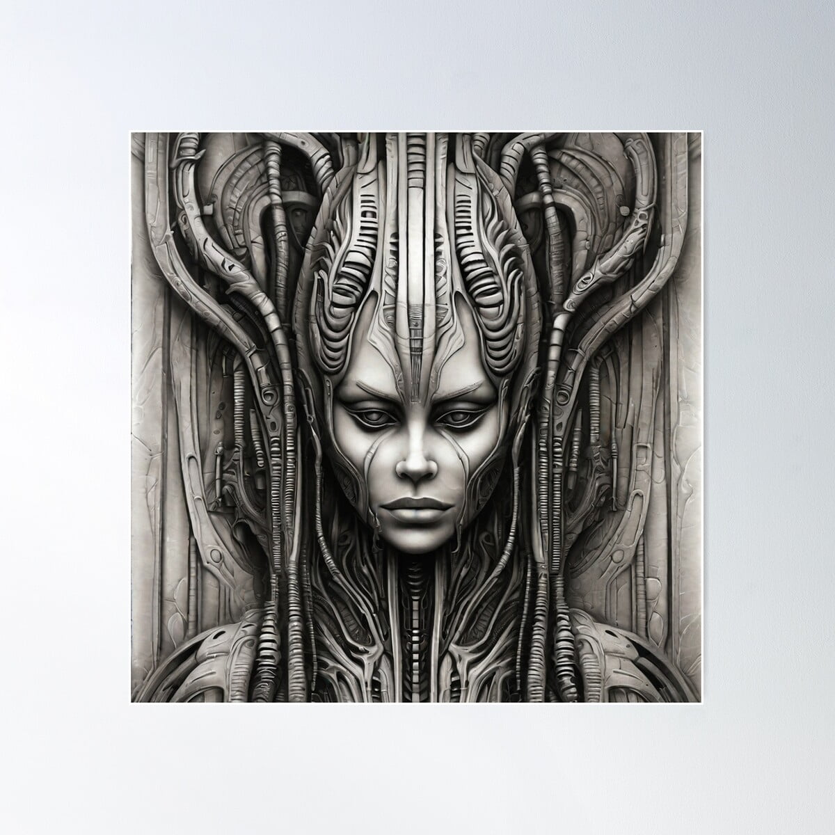 Dark Sci-Fi Horror - Bio-Mechanical Witch Queen - Gothic Poster Wall Art, Modern Wall Decor For ...