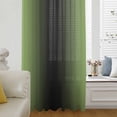 Dark Sea Green Black Ombre Sheer Curtains 54 Inch Length, Light ...