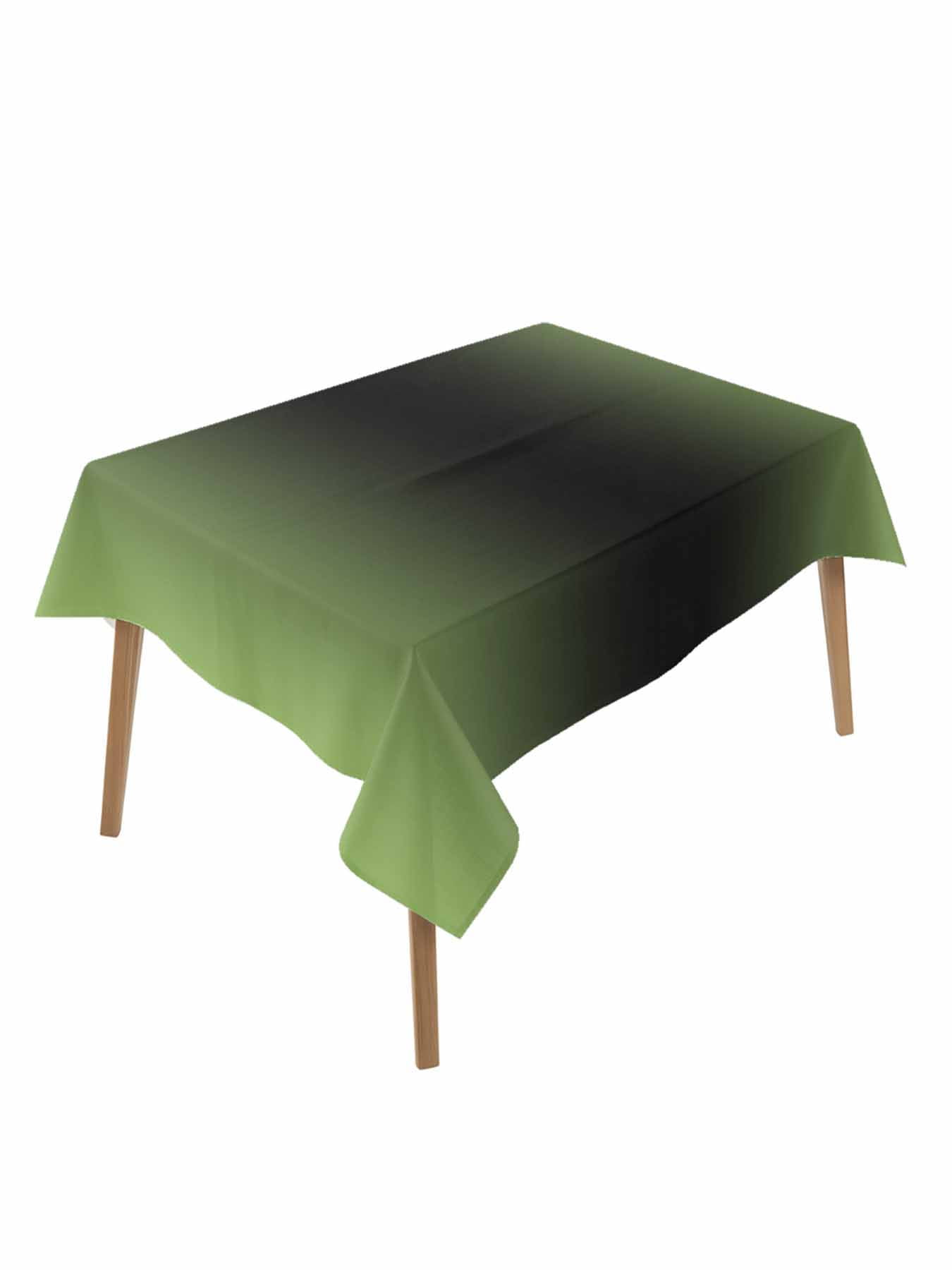 Dark Sea Green Black Ombre Table Cloth, Modern Gradient Abstract Art ...