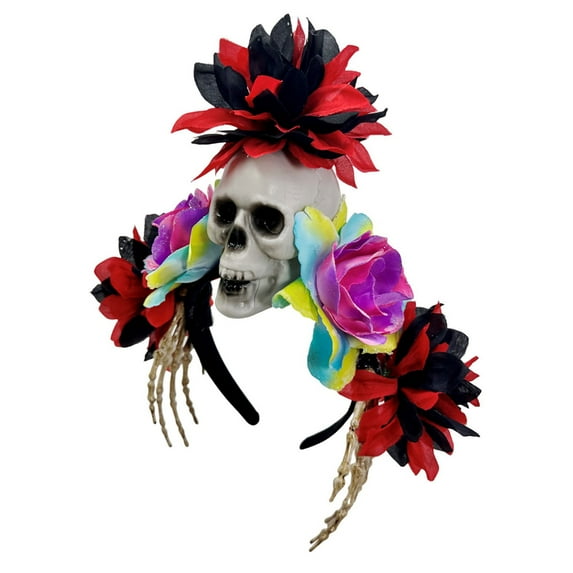 Dark Series Skeleton Hair Hoop with Realistic Skull Design & Simulated ...