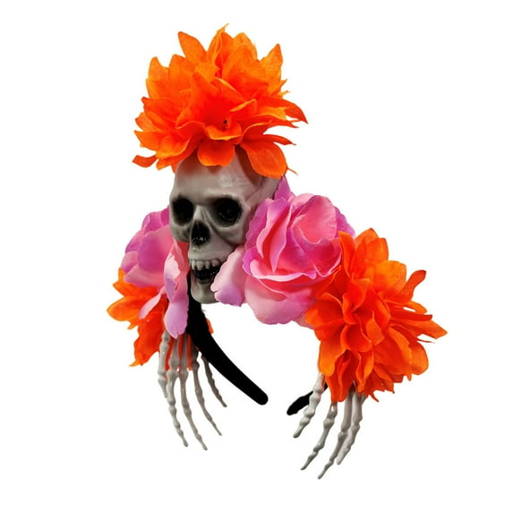 Dark Series Skeleton Hair Hoop with Realistic Skull Design & Simulated ...