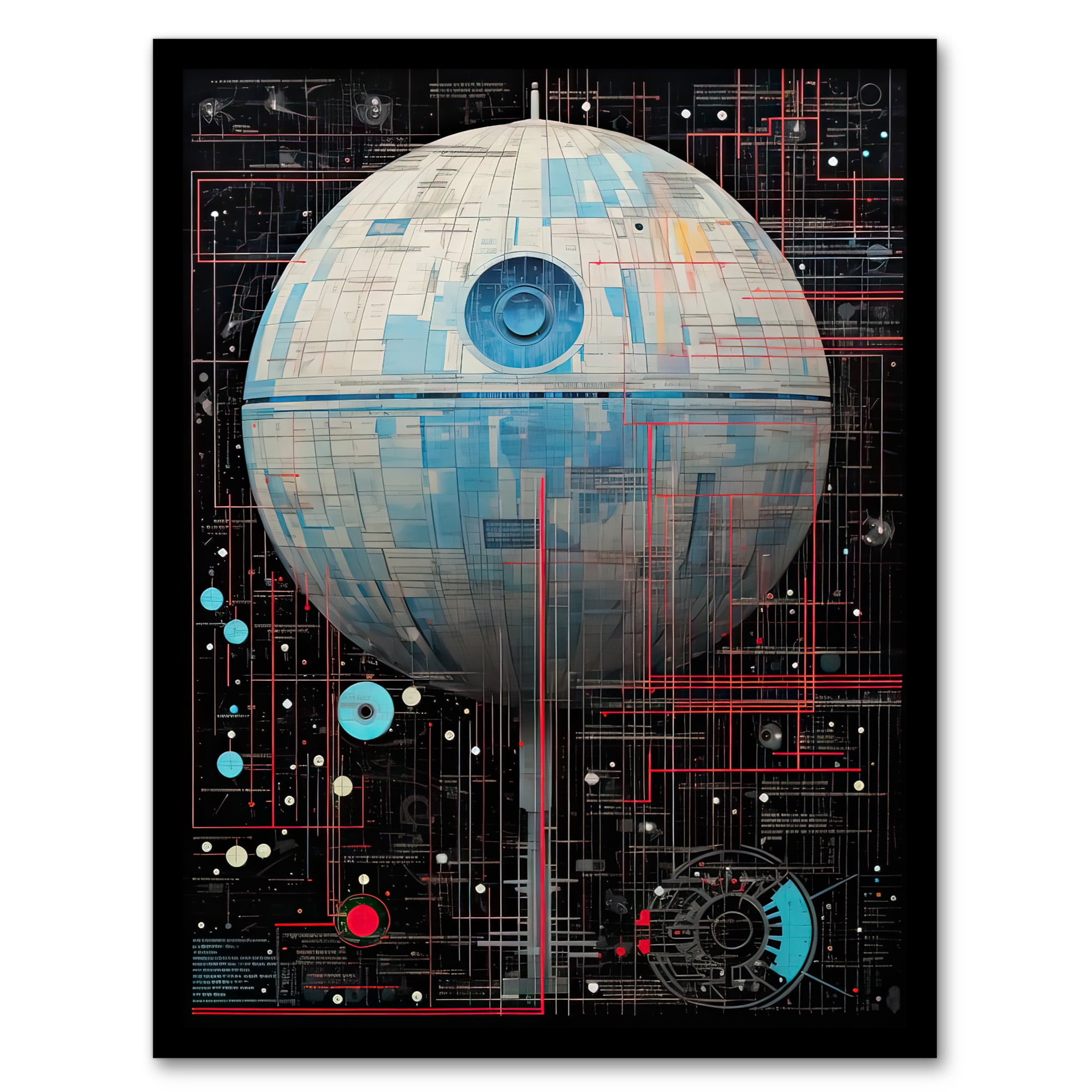 Dark Side Engineering Death Star Schematic Diagram Science Fiction ...