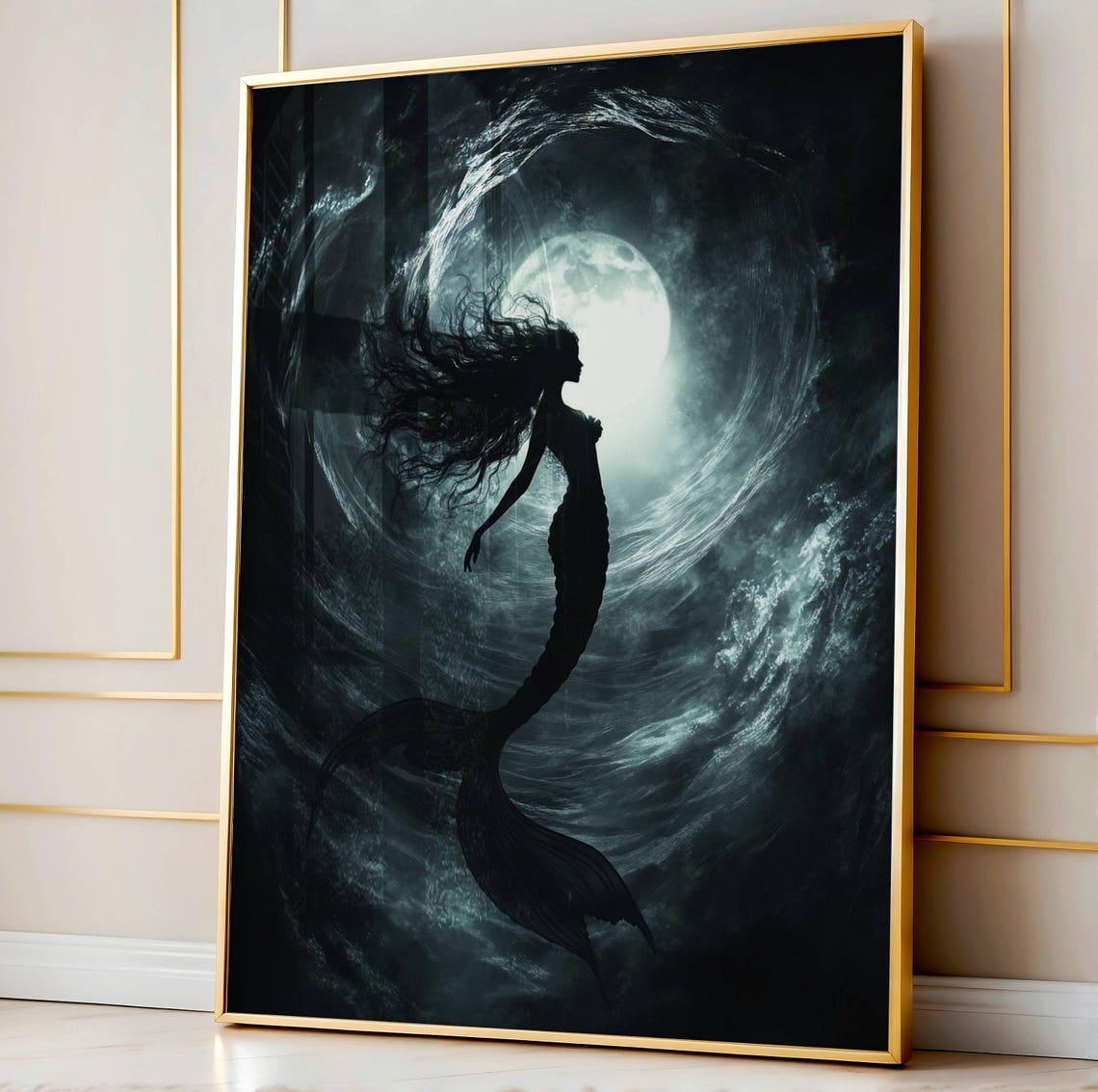 Dark Siren, Creepy Mermaid Art, Dark Fantasy Wall Decor, Moody Sea Art ...