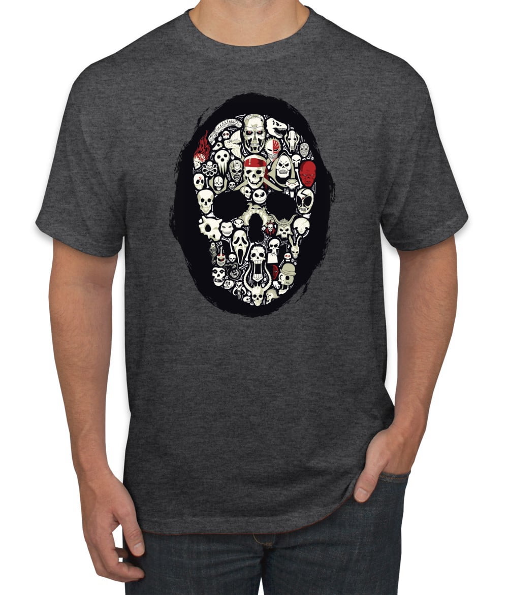 Dark Skeleton Grim Reaper Trippy Skull Face Fashion Graphic T-Shirt ...